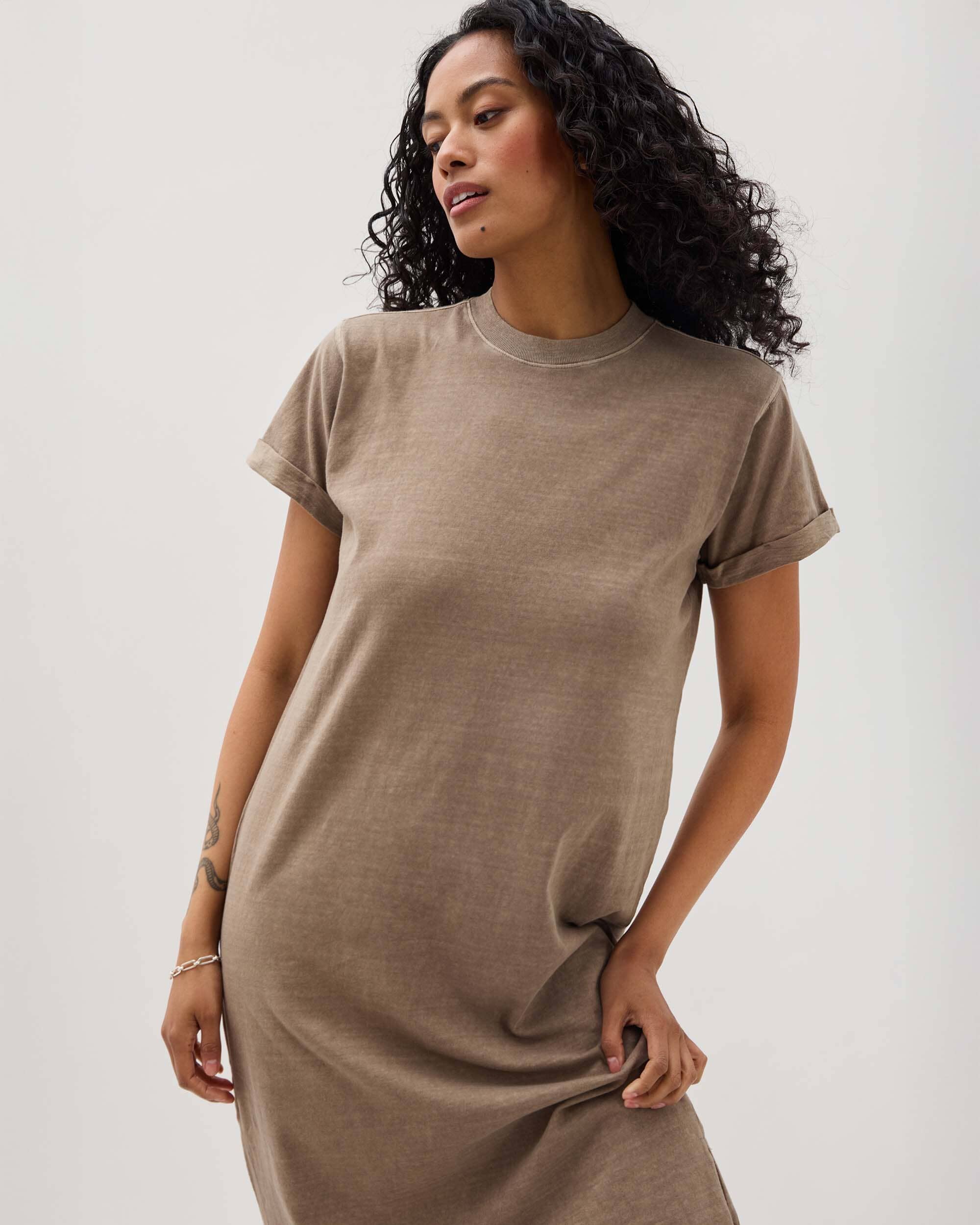 Relaxed Tee Dress | Mocha – AddisonsWonderland